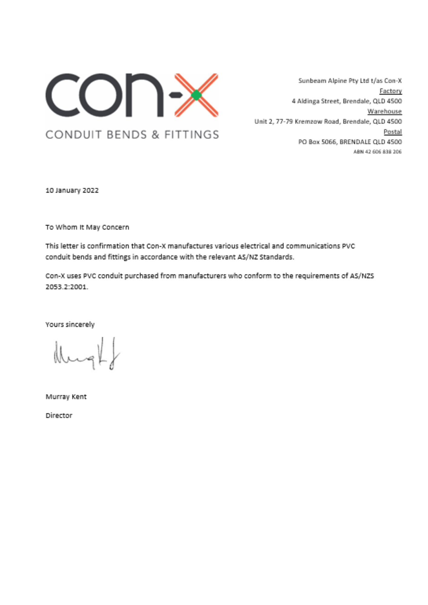 Compliance Letter – Con-X