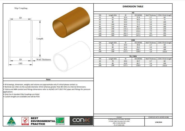 Data Sheets – Slip Couplings – Con-X